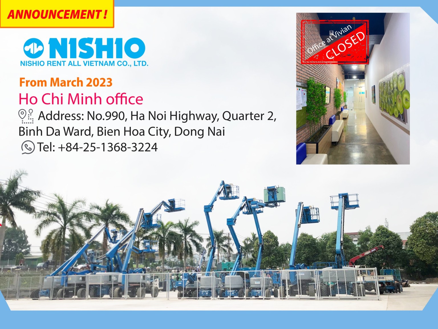 Announcement about relocation of Nishio Ho Chi Minh Office to Dong Nai ...